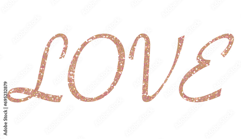 Soft Pink glitter Love lettering. Hand Drawn lettering love word ...