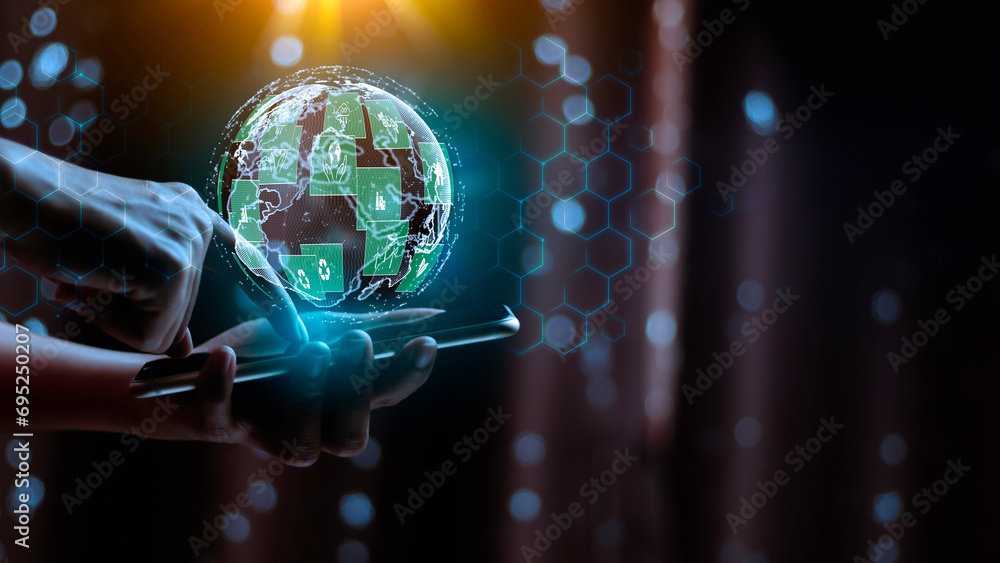 Concept decrease carbon dioxide of Reduce greenhouse gas emission for ...