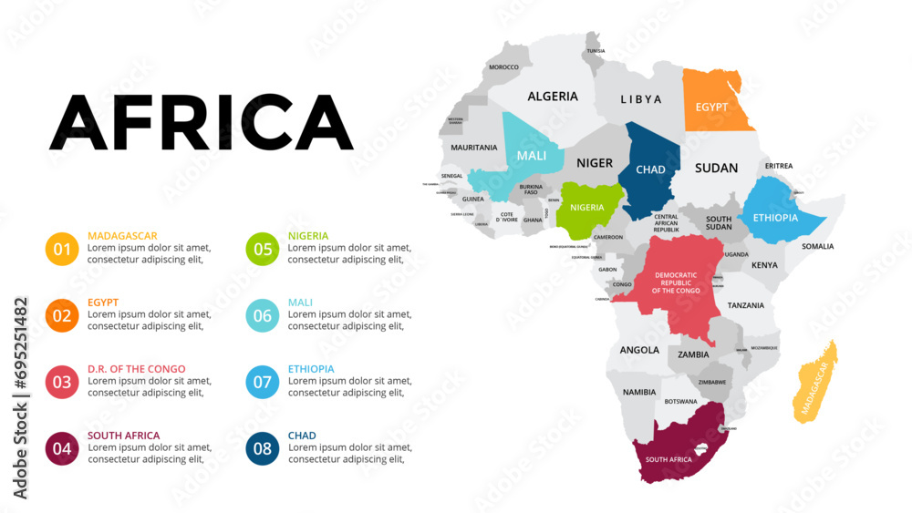 Infographic maps for African countries elements design for presentation ...