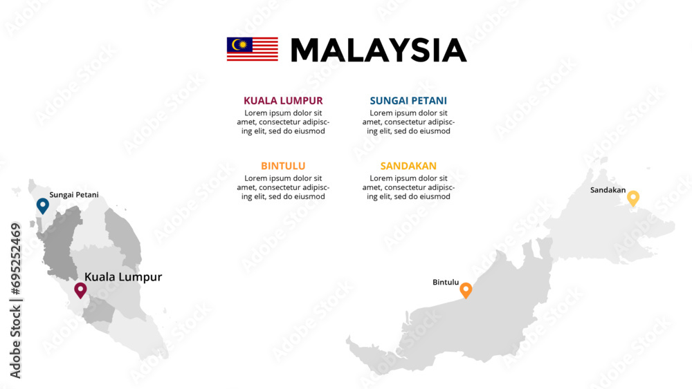 Infographic maps for Asian countries elements design for presentation ...