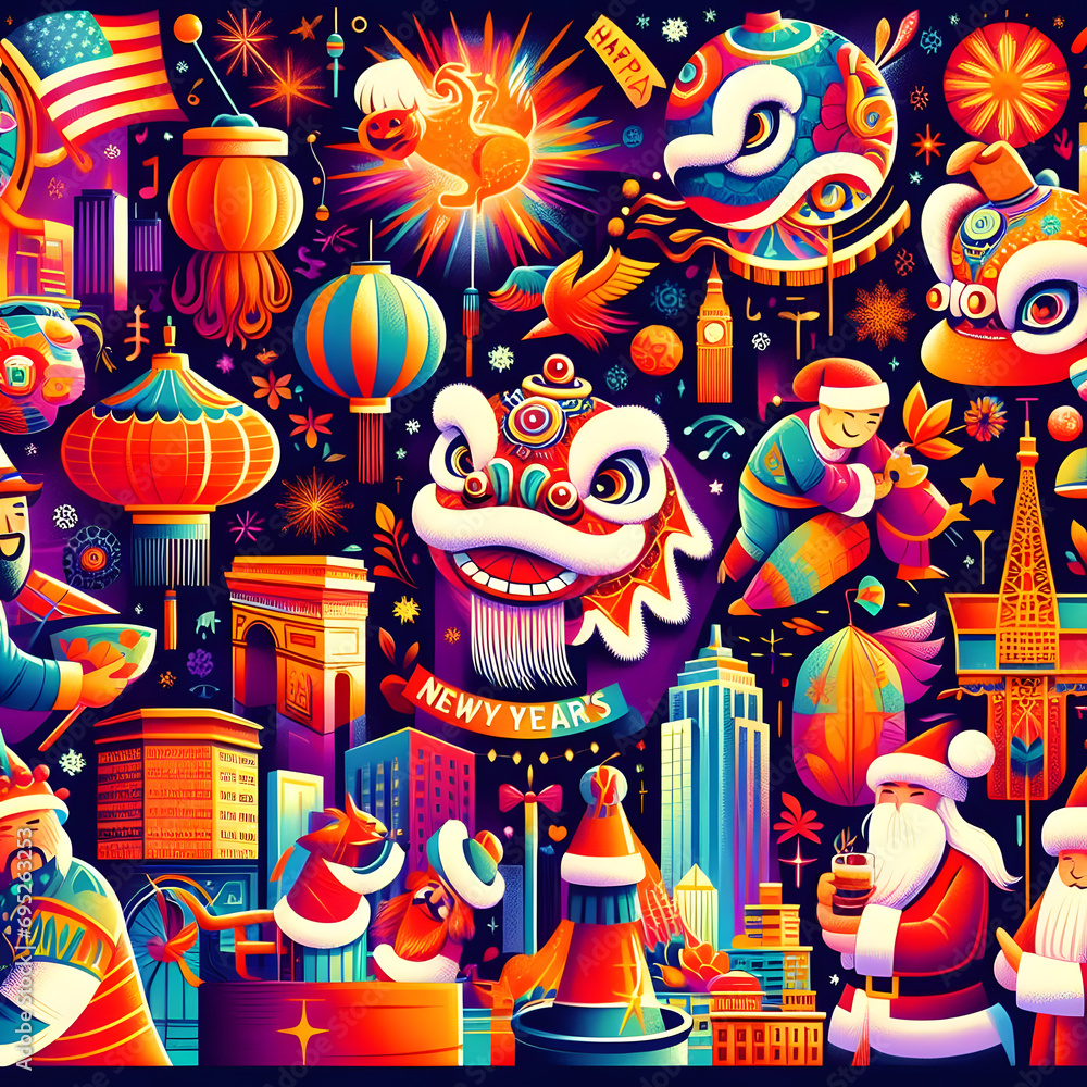 New Year's Traditions Infographic: An infographic detailing diverse New ...