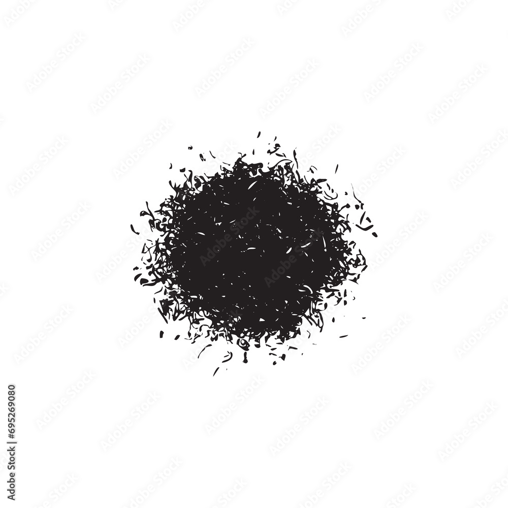 Black Tea Leaves Icon, Dry Black Tea Pile Silhouette, Dry Organic ...