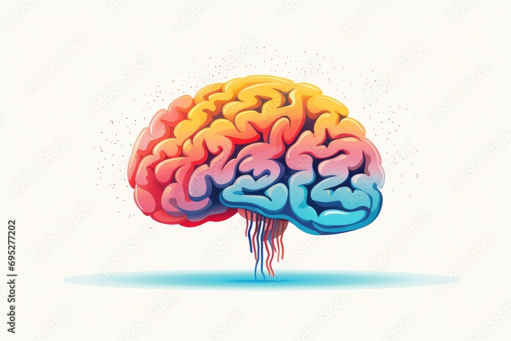 Human Brain Icon Vector Light Bulb With Fire Long Term Memory Storage