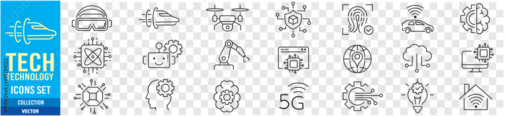 Technology, Biometric, Robot, Hyper loop, Cloud computing, AI, 5g, Lan ...