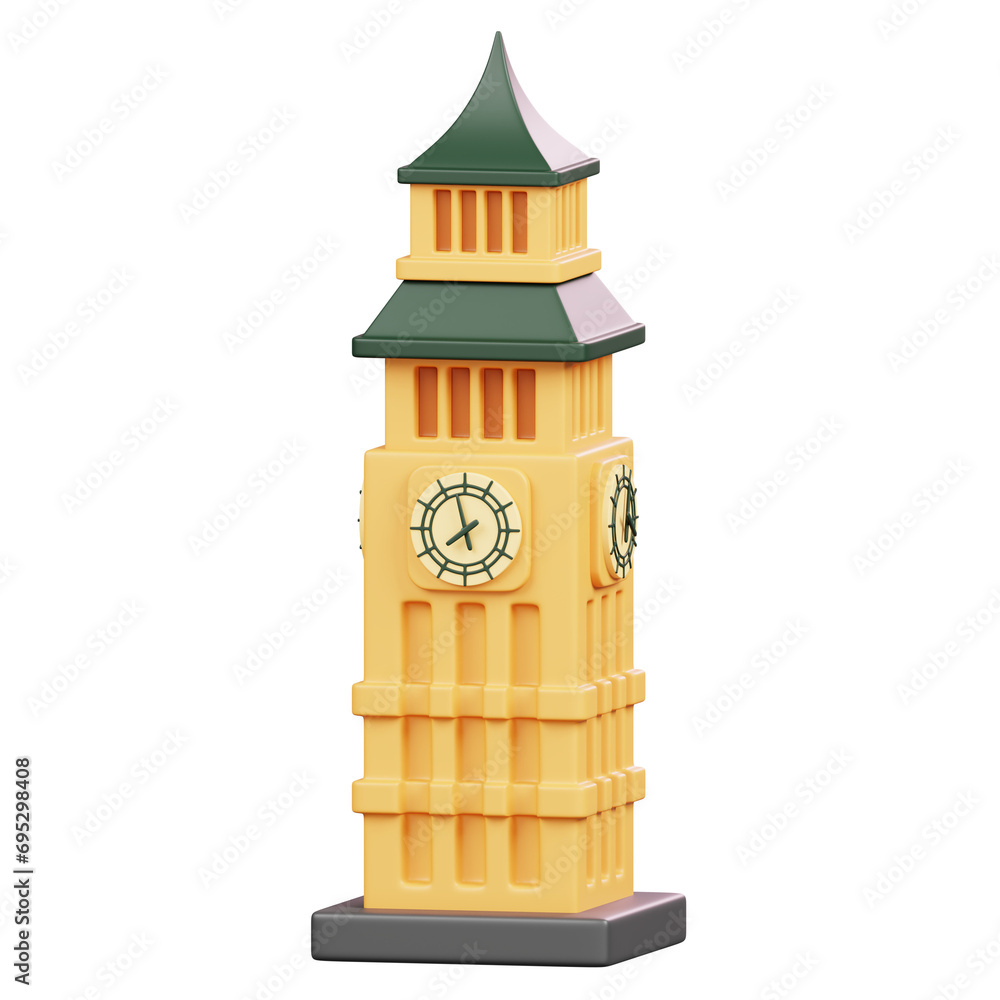 Tower of Big Ben Isolated. Symbols Icons And Culture Of England. 3D ...