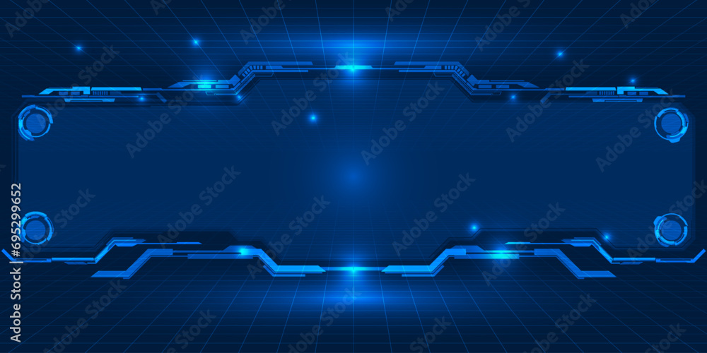 Abstract futuristic digital technology background with grid line field ...