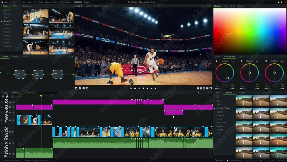 Basketball Championship Color Grading Software UI. Super Cool Stylish ...