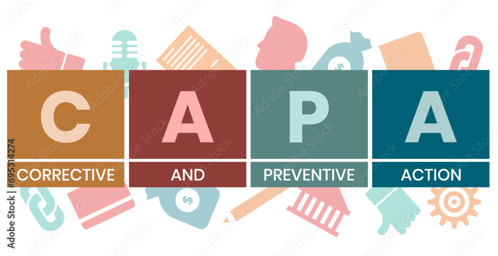 CAPA - Corrective and preventive action acronym. business concept ...