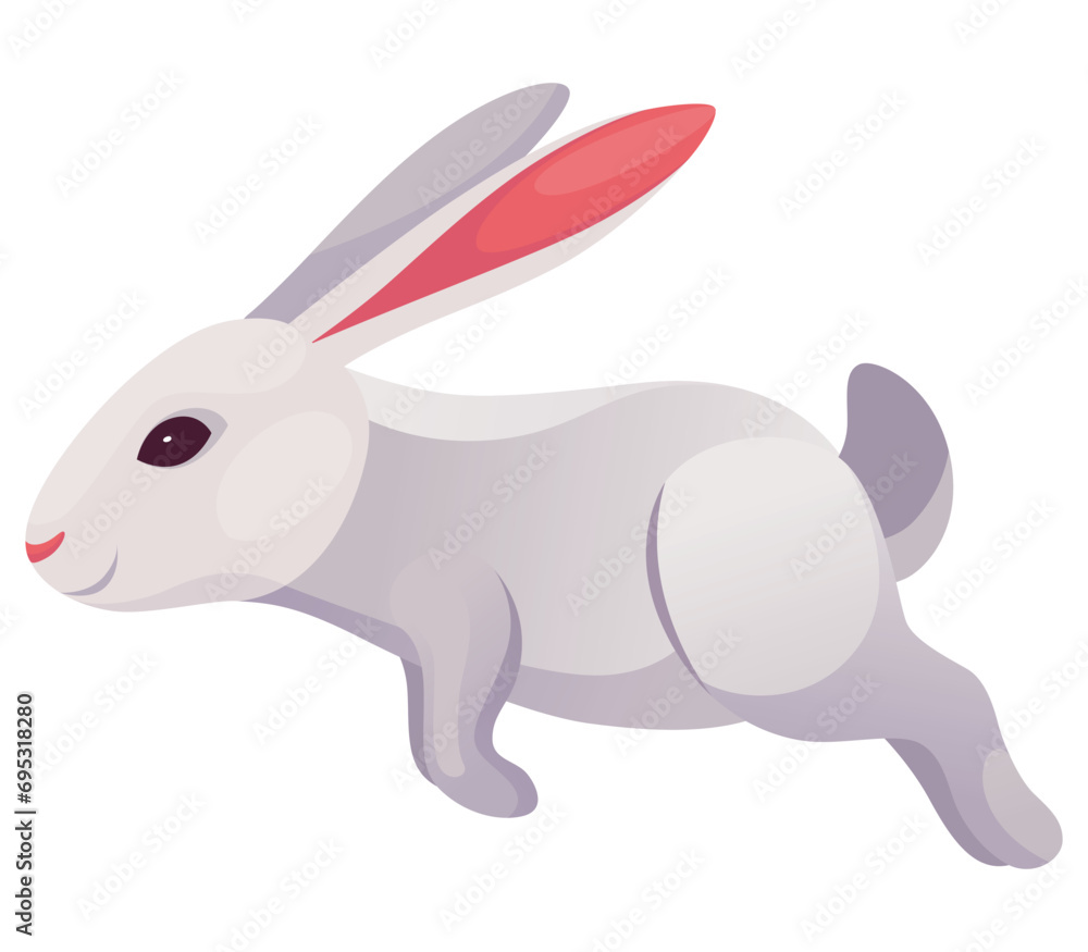 Rabbit animation icon. Bunny jump or running motion element for 2d game ...