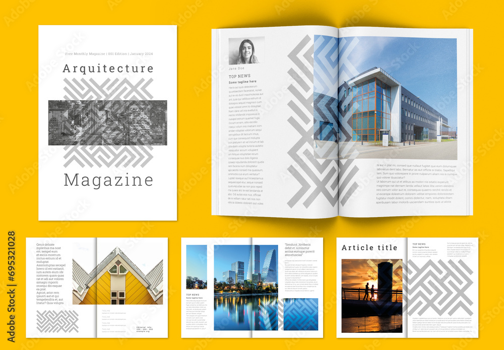 Minimalist Magazine Layout Stock Template | Adobe Stock