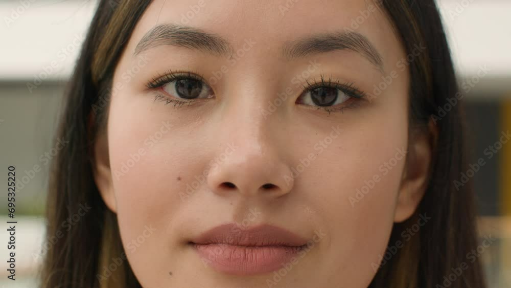 Close up face Asian ethnic young 20s girl chinese korean woman ...