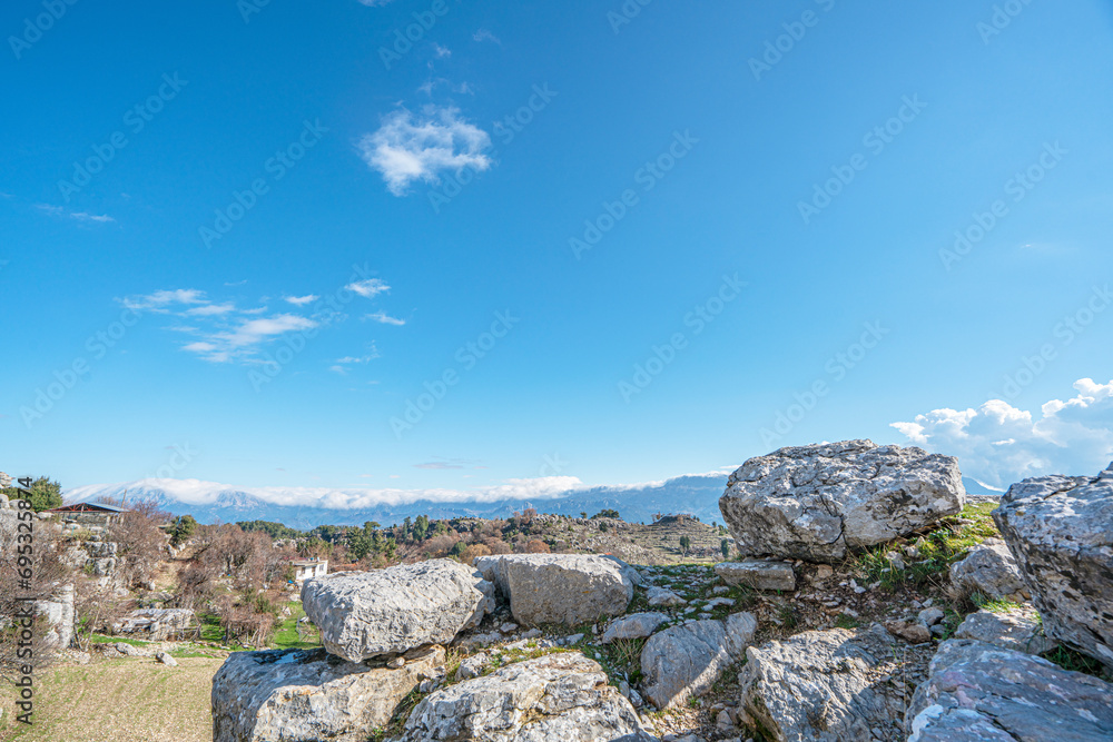 Scenic views of Selge, was an important city in ancient Pisidia and ...