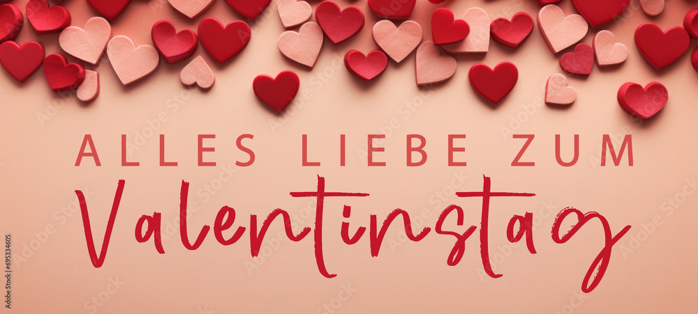 Foto de Alles Liebe zum Valentinstag, Banner, Grußkarte, Vorlage mit ...