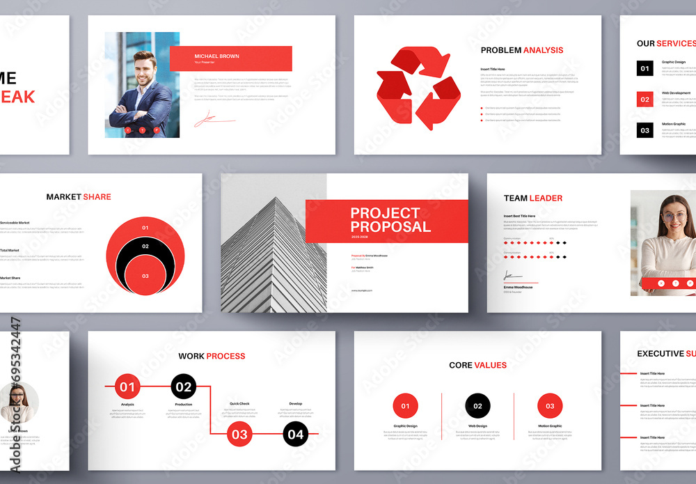 Minimal Project Proposal Business Presentation Template Layout Stock ...