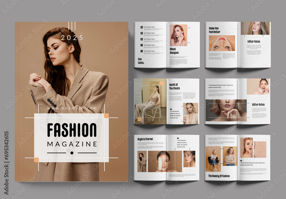 Fashion Magazine Template Layout Stock Template | Adobe Stock