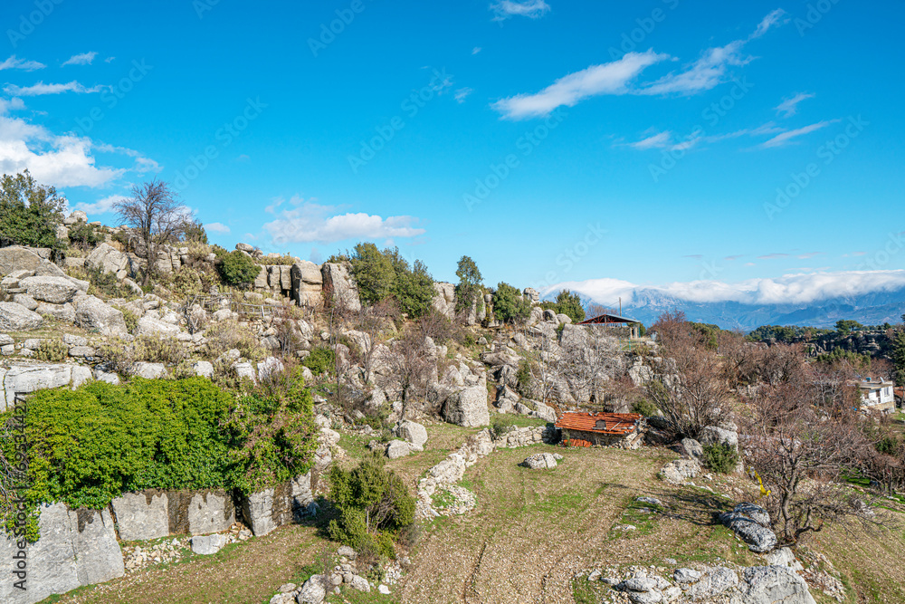 Scenic views of Selge, was an important city in ancient Pisidia and ...
