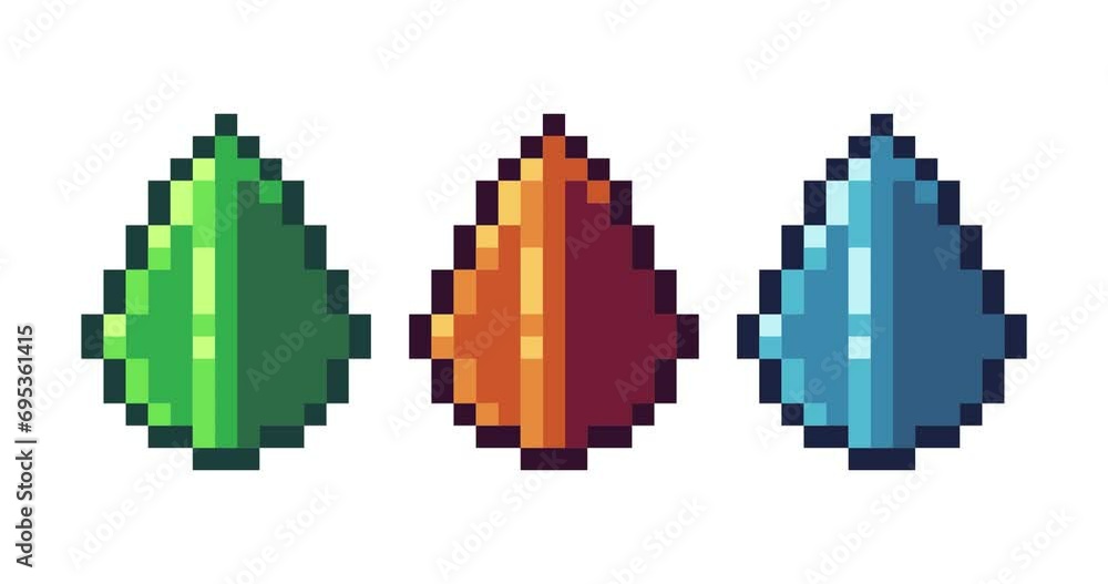 White screen of Leaf , Tree leaf icon bits pixel slowly appeared and ...