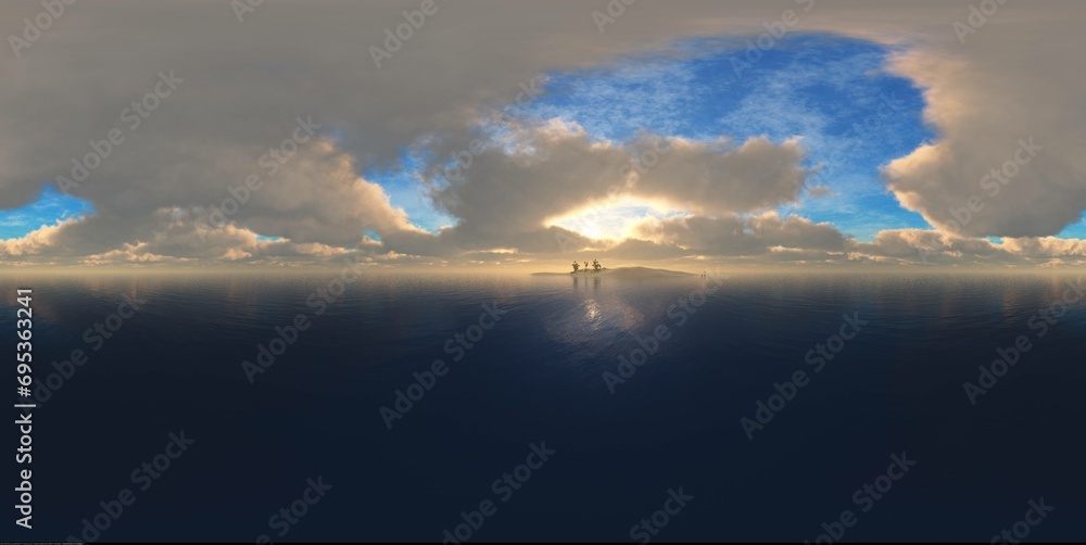 panorama of a stormy sea, HDRI, environment map , Round panorama ...
