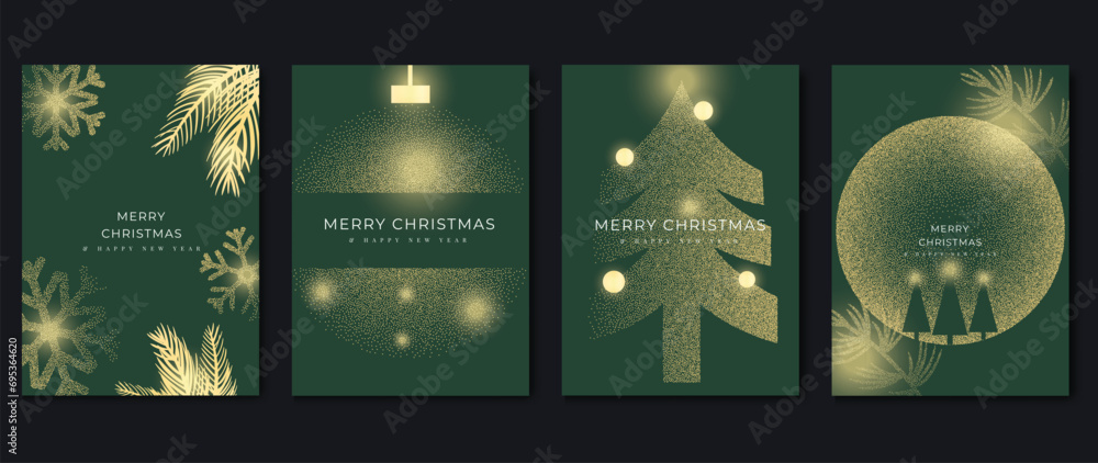 Elegant christmas invitation card art deco design vector. Luxury ...