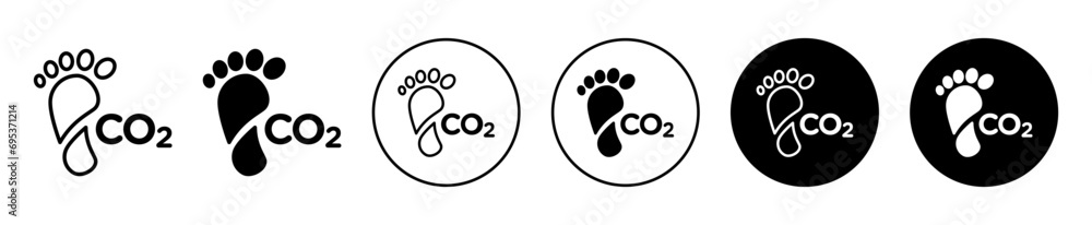 Carbon footprint icon. greenhouse carbon dioxide emission or co2 ...