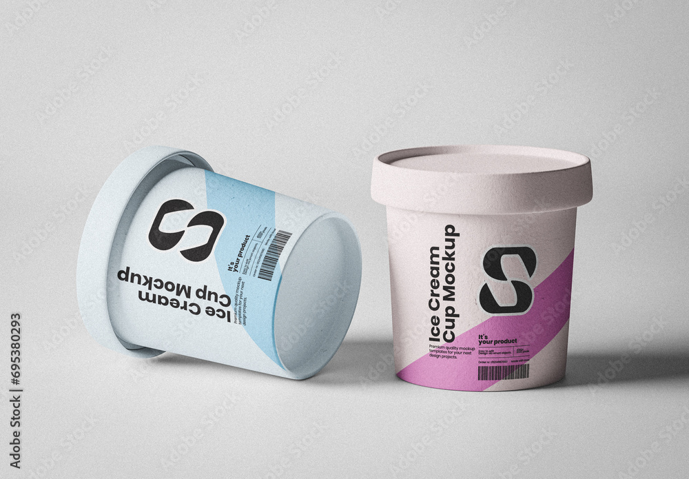 Ice Cream Cups Mockup Stock Template | Adobe Stock