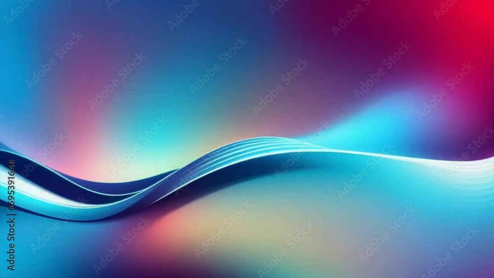 Calming rhythm 3d abstract waves looping motion with gradient color ...