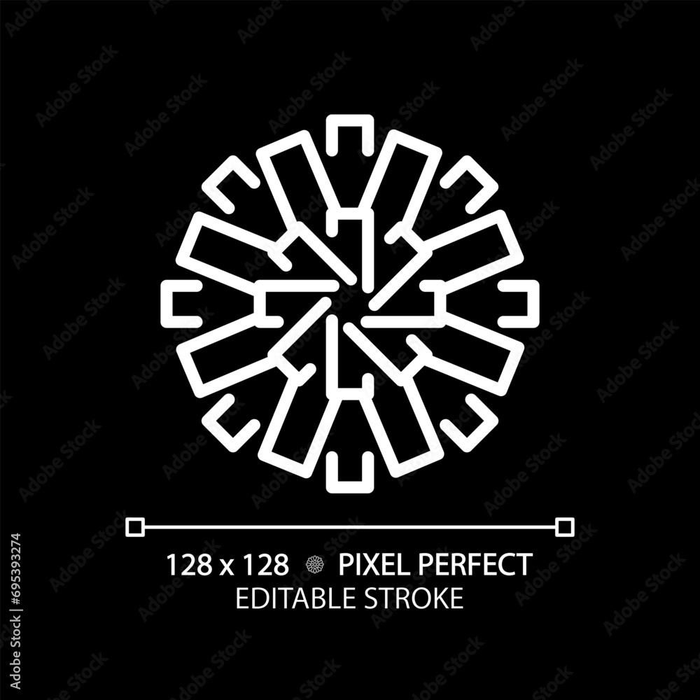 Pom pom white linear icon for dark theme. Fluffy decorative accessory ...