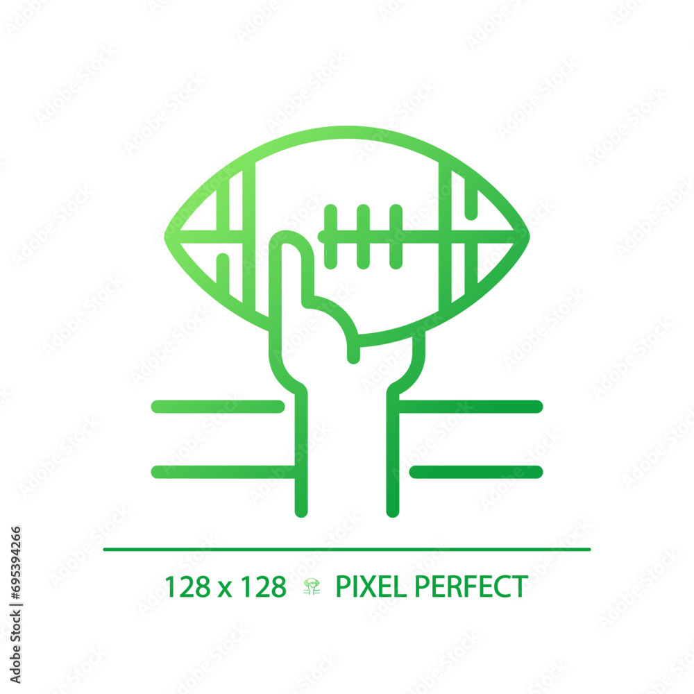 Touchdown gradient linear vector icon. American football rules. Scoring ...