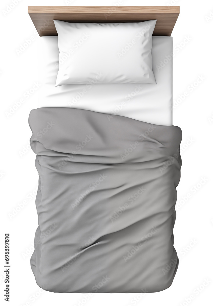 Simple Single Bed. Top view. Interior Design Template For Virtual Staging. Ai Generative Stock ...