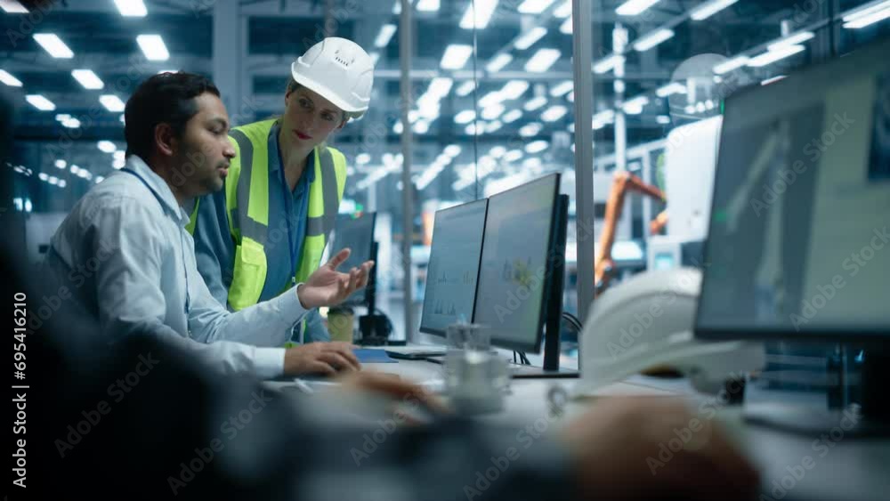 Factory Office: Indian Male Industrial Designer Showing Transmission 3D ...