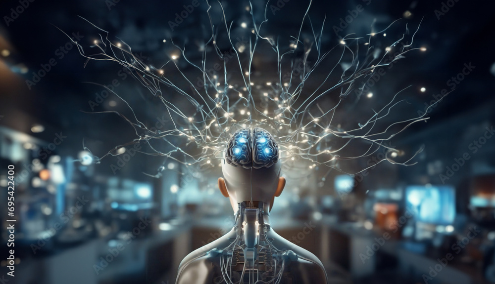 connecting the brain to a microcircuit and processor chip, the concept ...