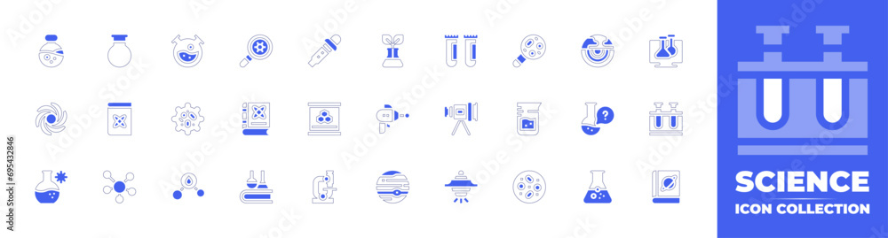 Science icon collection. Duotone style line stroke and bold. Vector ...