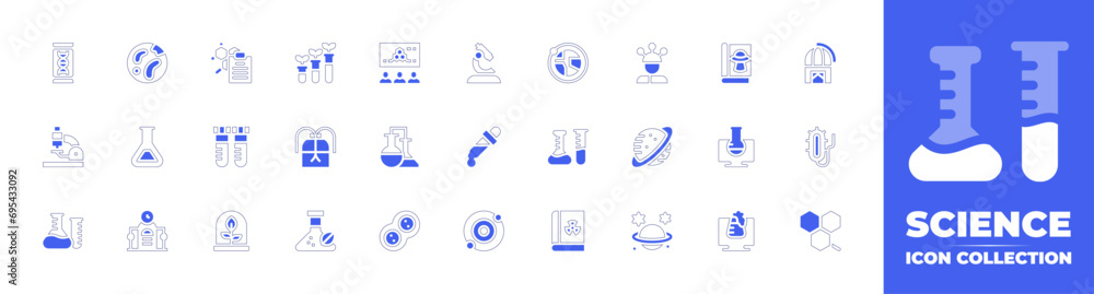 Science icon collection. Duotone style line stroke and bold. Vector ...