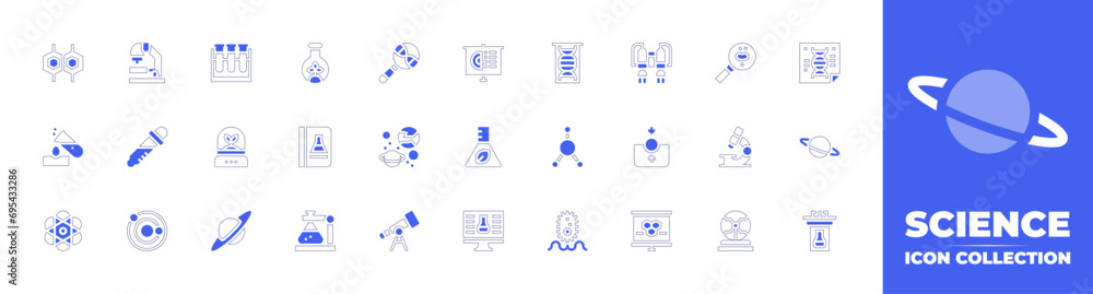 Science icon collection. Duotone style line stroke and bold. Vector ...