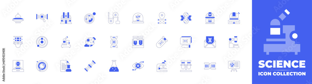 Science icon collection. Duotone style line stroke and bold. Vector ...