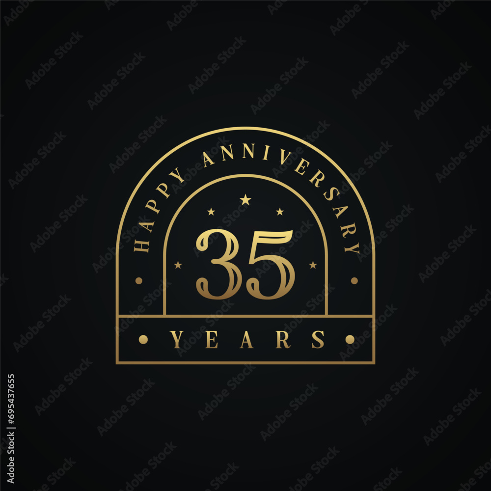 35, 35th Year Anniversary Logo, Vector Template Design element for ...