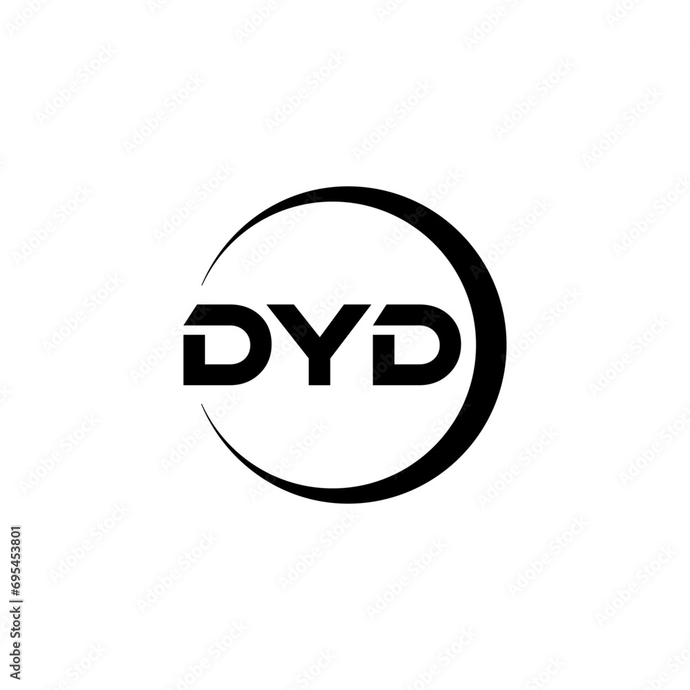 Vettoriale Stock DYD letter logo design with white background in ...