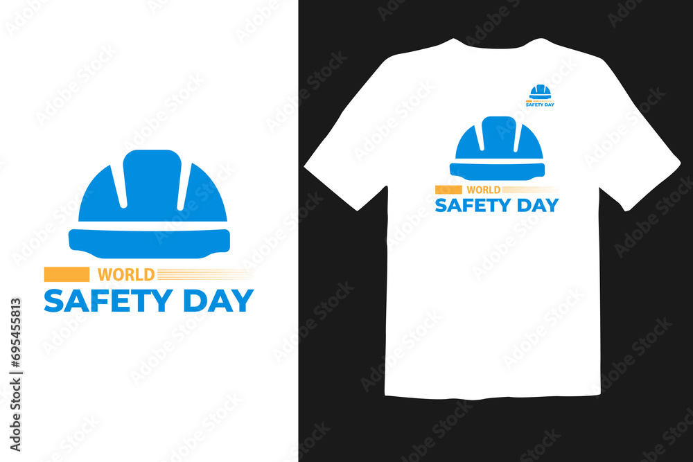 World Day for Safety and Health at Work. Work safety awareness template ...