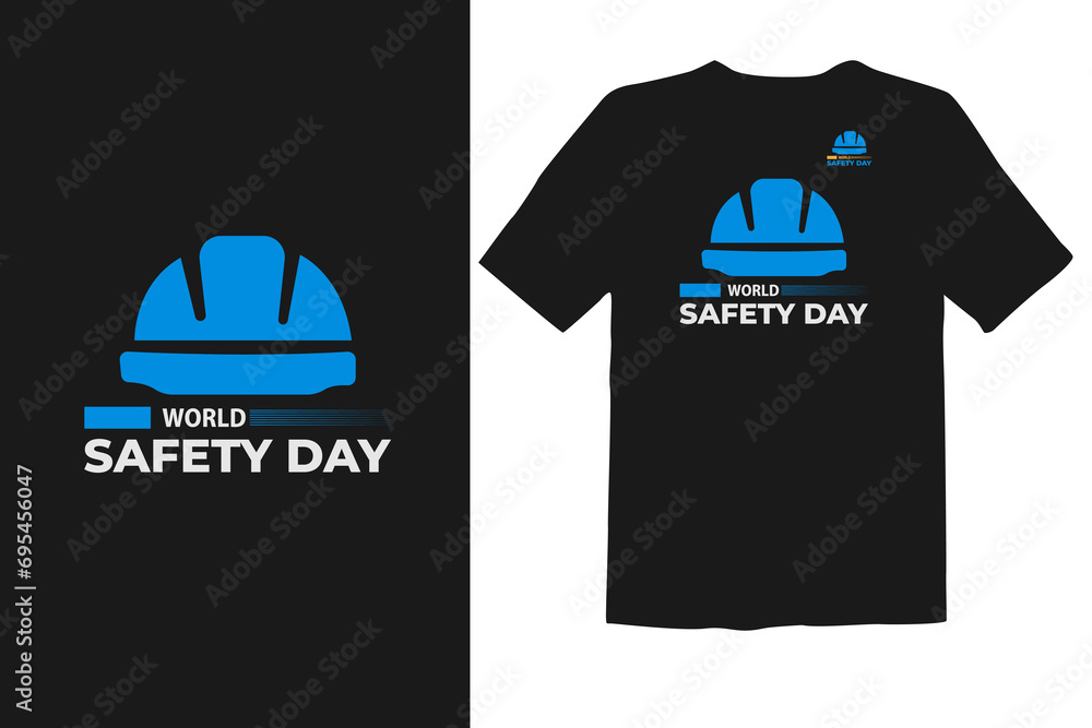 World Day for Safety and Health at Work. Work safety awareness template ...