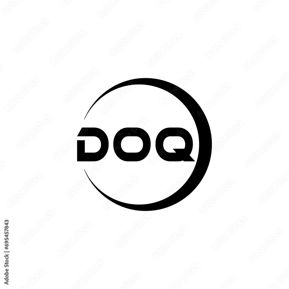 DOQ letter logo design with white background in illustrator, cube logo ...