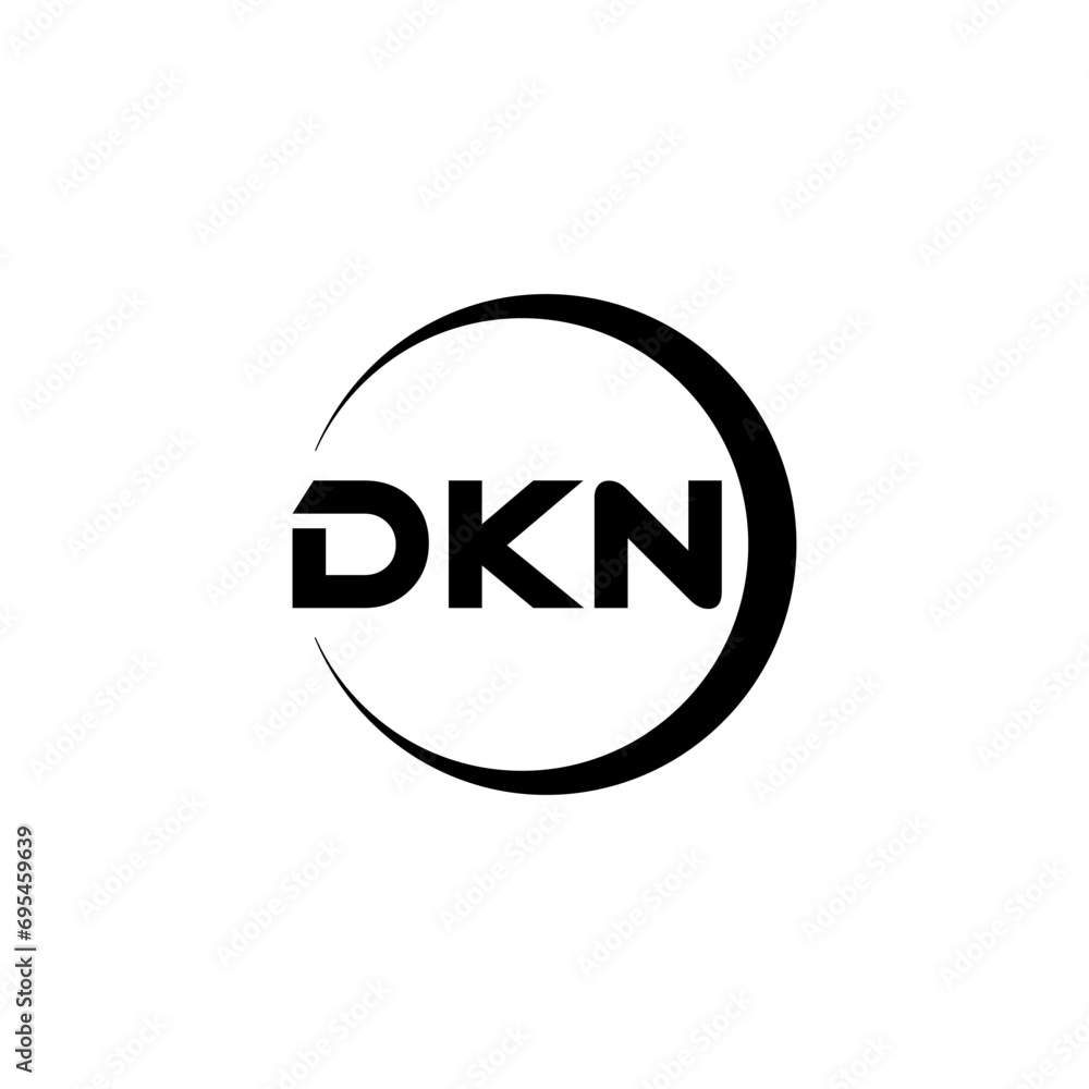 DKN letter logo design with white background in illustrator, cube logo ...