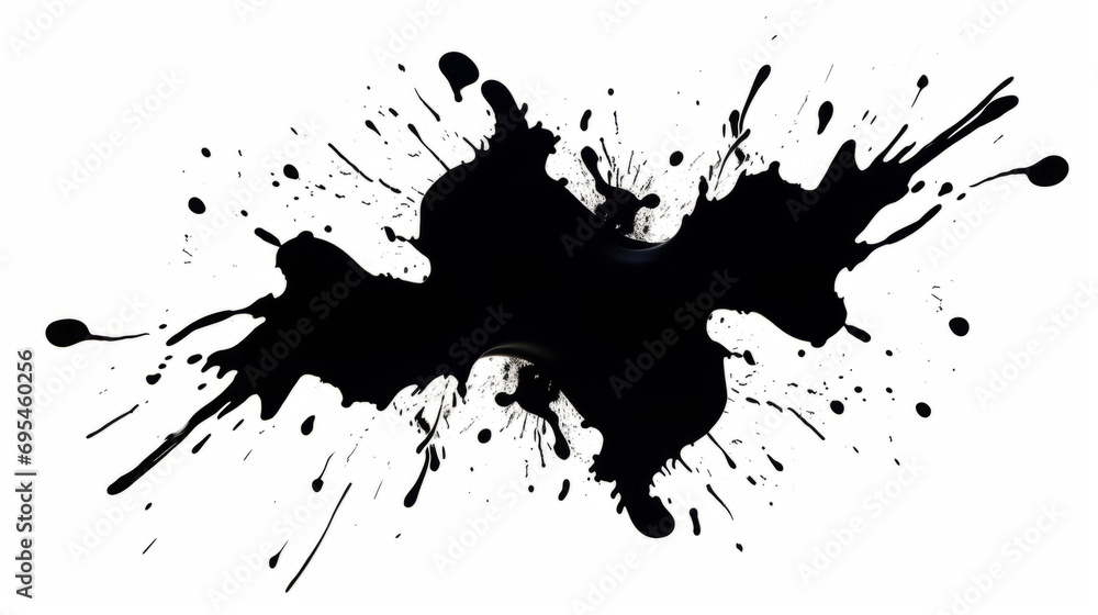 Black ink splash isolated on white background. Ink Splatter. Splash and ...