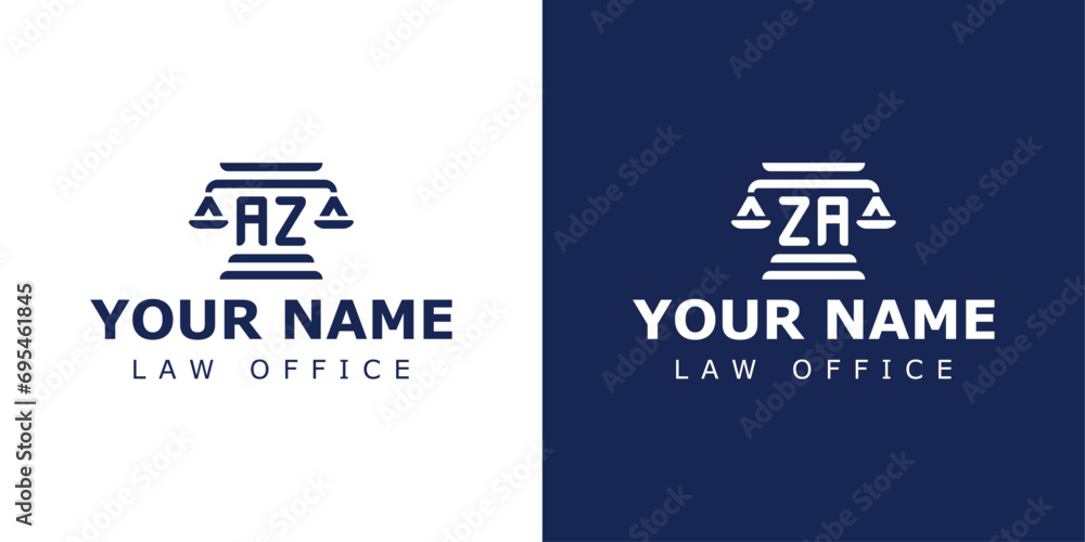 Letter AZ and ZA Legal Logo, suitable for any business related to ...