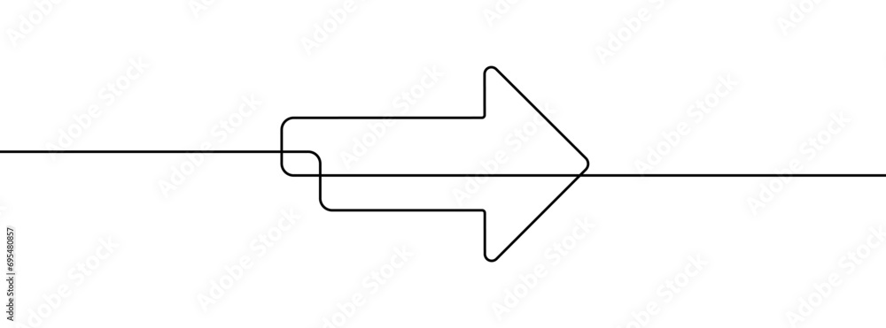 Continuous editable line drawing of arrow. Single line arrow icon ...