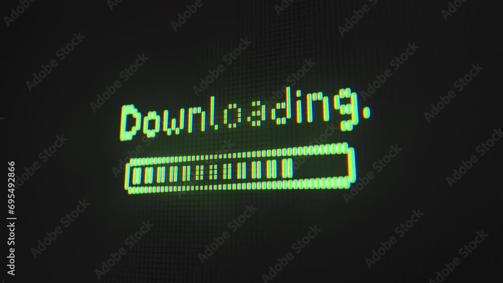 Closeup shot of download progress bar. Computer generated animation ...