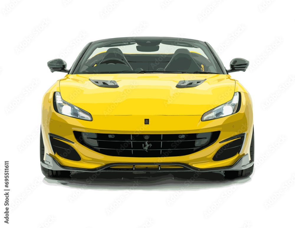 Ferrari sport car convertible icon. Editorial isolated Ferrari ...