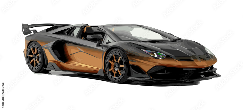 Sport car Lamborghini Aventador icon. Isolated sport car Lamborghini ...