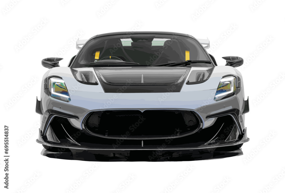 Sport car Maserati MC20 icon. Isolated sport car Maserati MC20 white ...