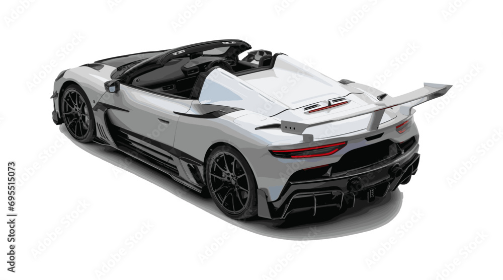 Sport car Maserati MC20 icon. Machine with spoiler. Isolated sport car ...