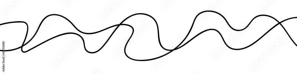 Seamless wavy line pattern with curvy abstract squiggles in a ...